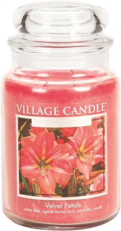 Village Candle Vonná svíčka ve skle, Sametové Květy - Velvet Petals, 26oz Premium