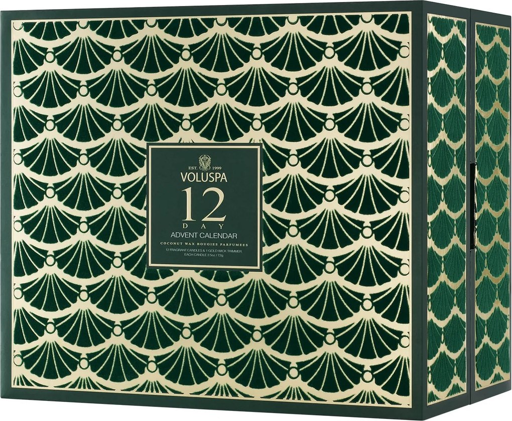 Voluspa 12denní adventní kalendář Holiday se zlatými nůžkami, 12×72 g