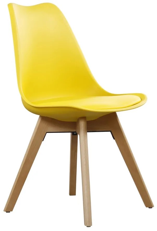 Jídelní židle CROSS II plast žlutý, buk