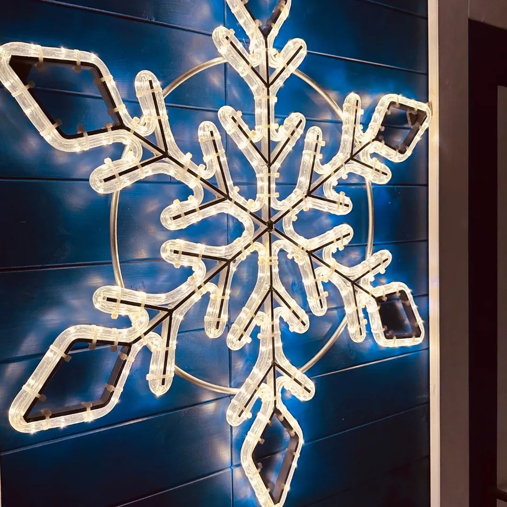 Easy Fix 2D LED světelná vločka XI, Ø 88 cm, teple bílá, závěsný, hliník