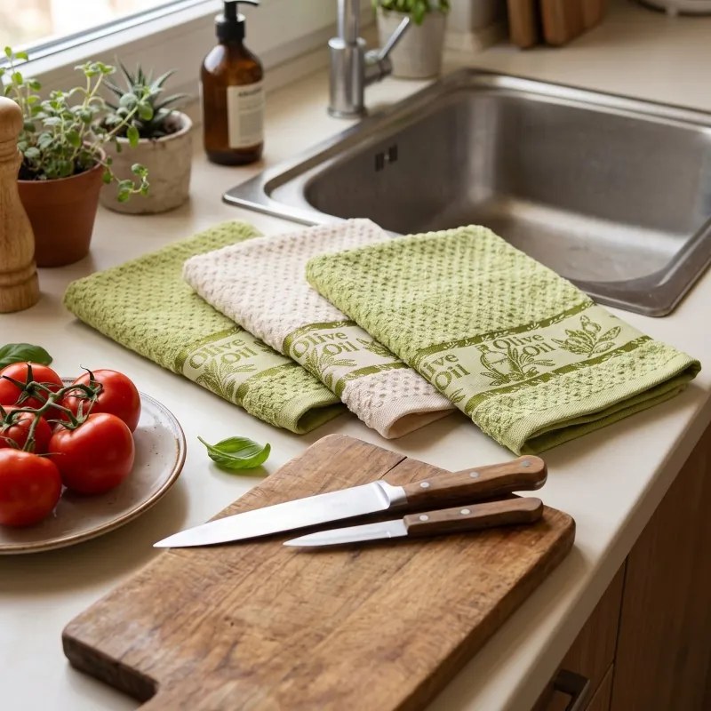 Froté utěrky na nádobí Olive Oil set 3 ks