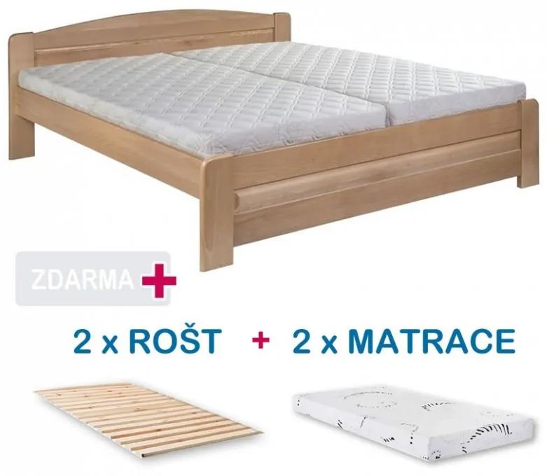 Manželská postel LADA s roštem a matrací ZDARMA 180x200, masiv buk GR design