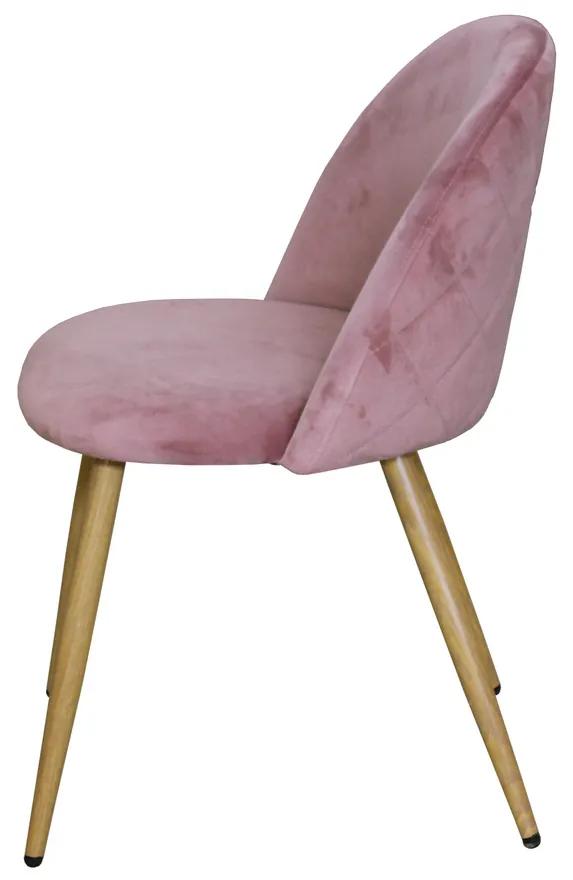 Idea Jídelní židle LAMBDA růžový samet