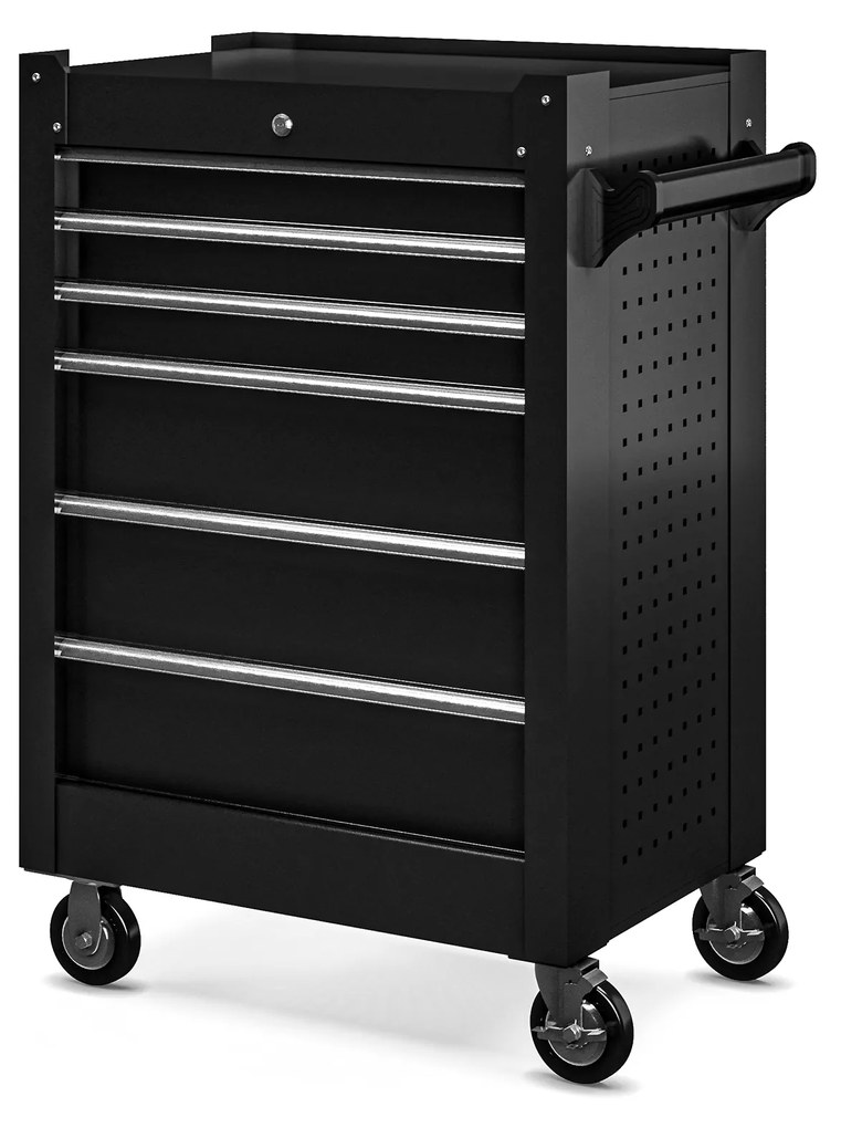 Dílenský vozík JOE, 680 x 995 x 460 mm, All Black: černý