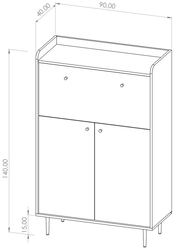 GAB Barová komoda NEFERTUM KB90, 90 cm