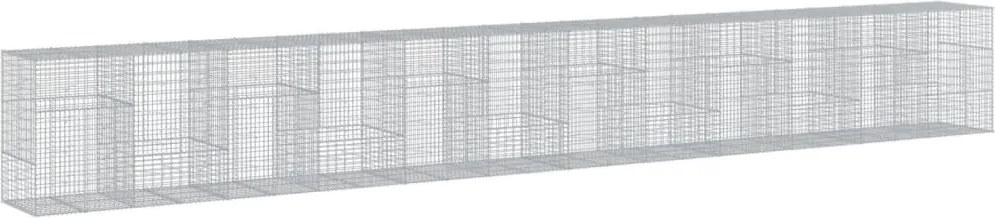 Gabionový koš s víkem 1 200 x 100 x 150 cm pozinkované železo 3295224