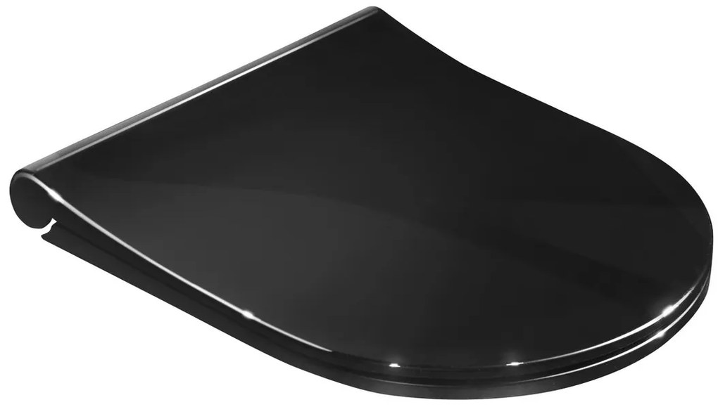 Sapho, AVVA Slim WC sedátko s pomalým zavíráním, černá lesk, 100787-108