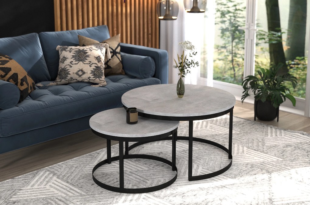 ADRK Furniture Konferenční stolek 2v1 OKIN CT-OKI-B-BE
