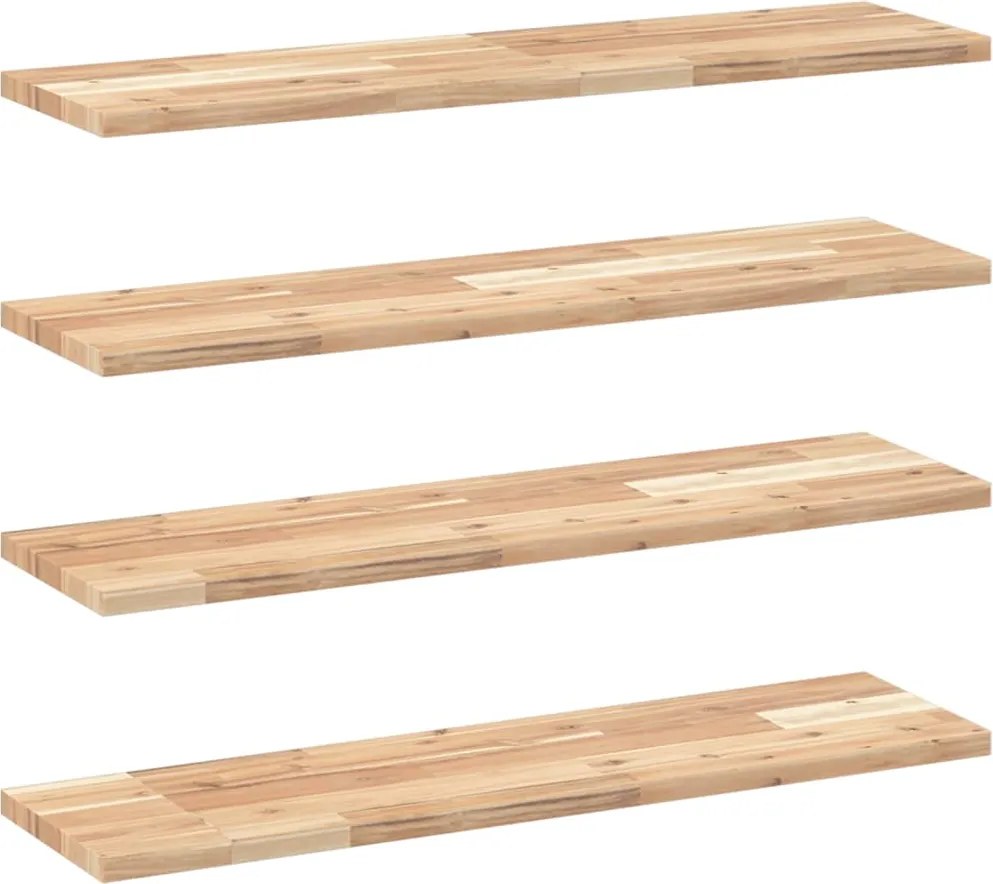 Plovoucí police 4 ks 100 x 20 x 2 cm neošetřené akáciové dřevo 3279350