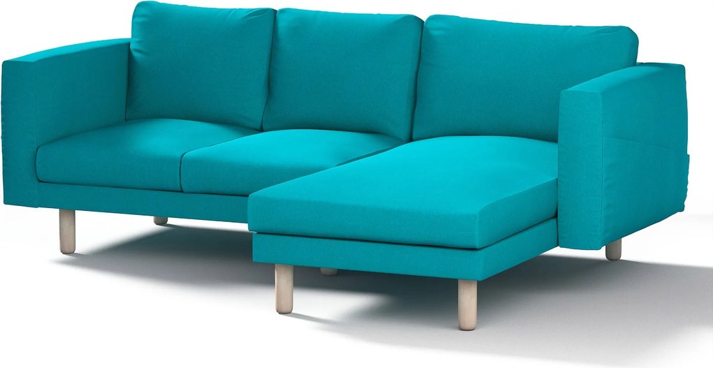 Potah na pohovku IKEA Norsborg 3-místná se šezlongem barva modrá látka pletený vzor