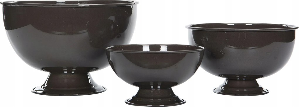 3 ks Smaltovaný Obal hnědý lesk