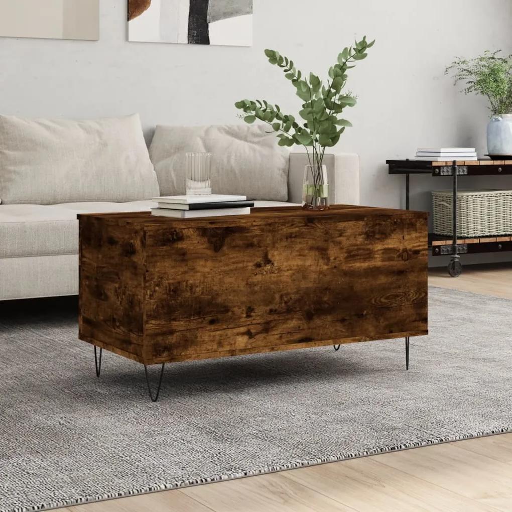 vidaXL Konferenční stolek 90 x 44,5 x 45 cm kompozitní dřevo [830974] Barva: hnědý dub