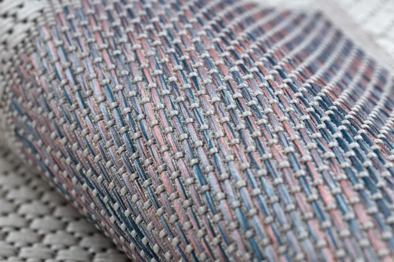 Dywany Łuszczów, Kusový koberec Sion Sisal Triangles B3006A ecru/pink – na ven i na doma, 80x150, růžová, chodba / předsíň