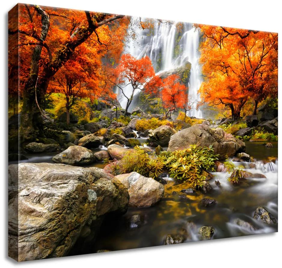 Gario Obraz na plátně Podzimní vodopád Velikost: 40 x 30 cm