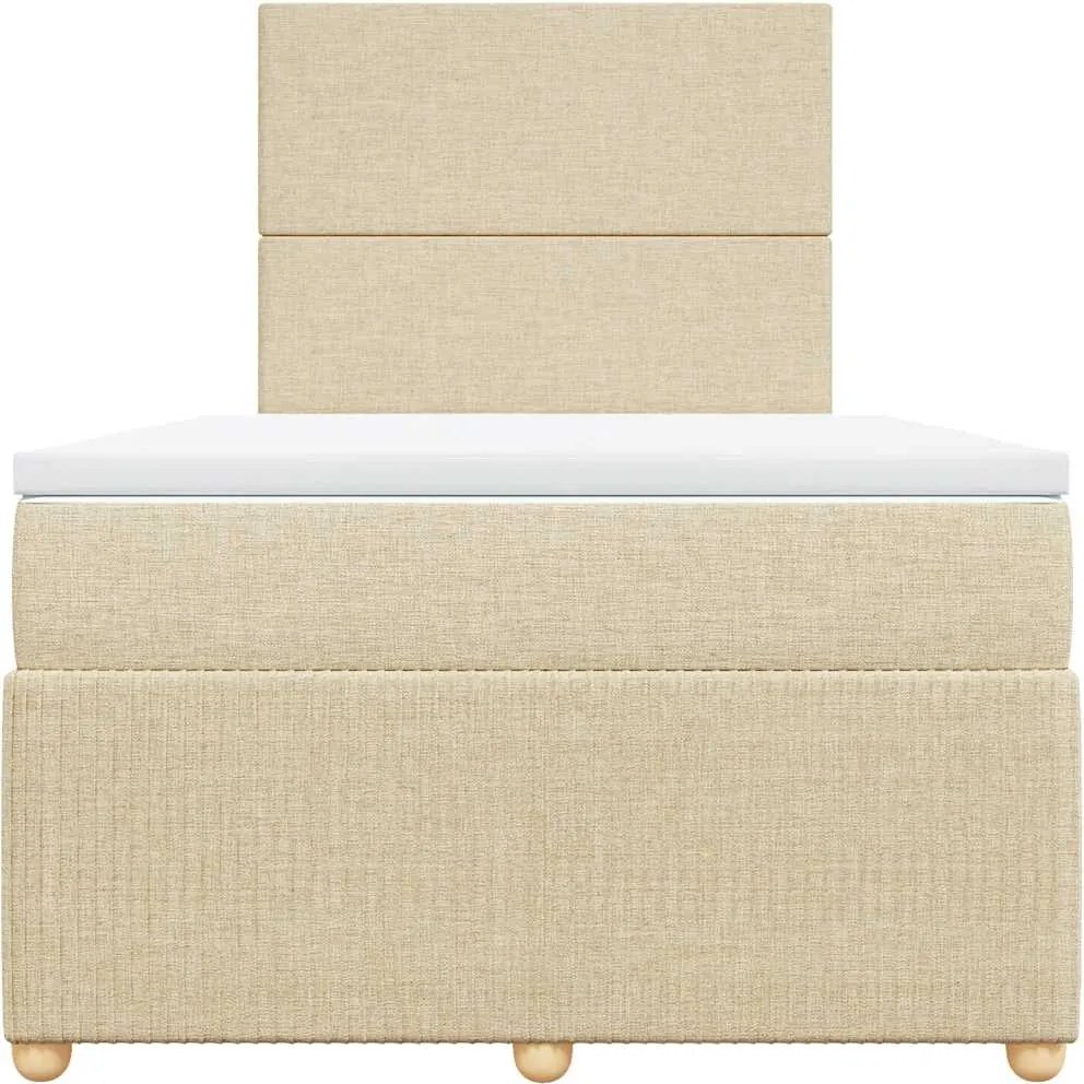 Box spring postel s matrací krémová 120x200 cm textil 3292021
