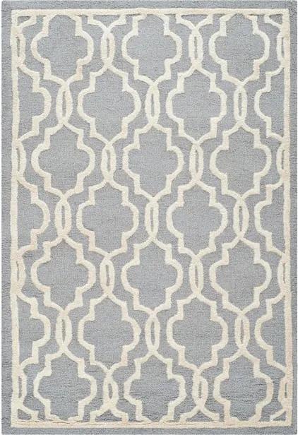 Šedý vlněný koberec Safavieh Elle, 121 x 182 cm
