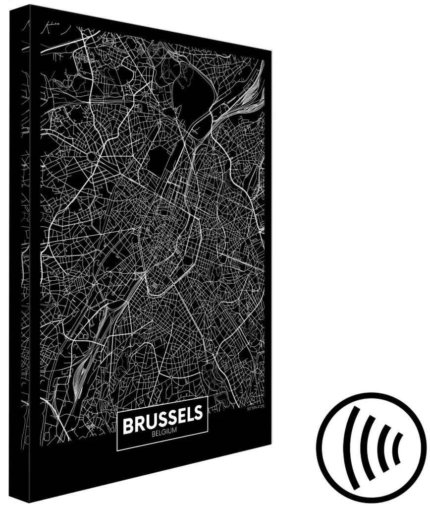 Obraz Tmavá mapa Bruselu (1 díl) vertikální