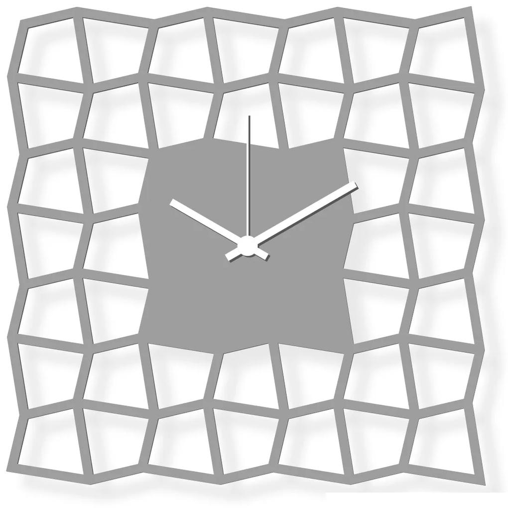Středně velké nástěnné hodiny, šedé plexi 28x28cm: NeoKubist | atelierDSGN