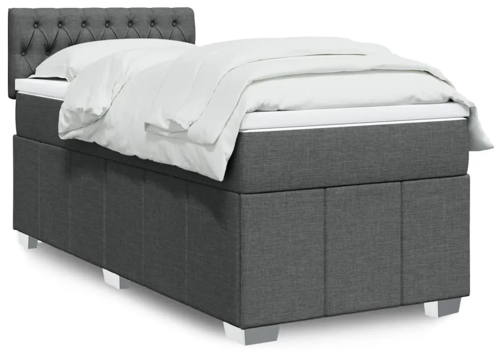 Box spring postel s matrací tmavě šedá 80 x 200 cm textil 3289203