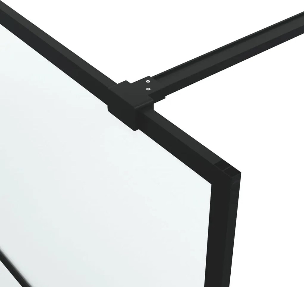 Sprchová zástěna walk-in černá 90 x 195 cm mléčné ESG sklo 152131