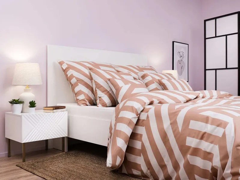 DADKA Povlečení bavlna Zebra světle hnědá 200x200, 2x 70x90 cm