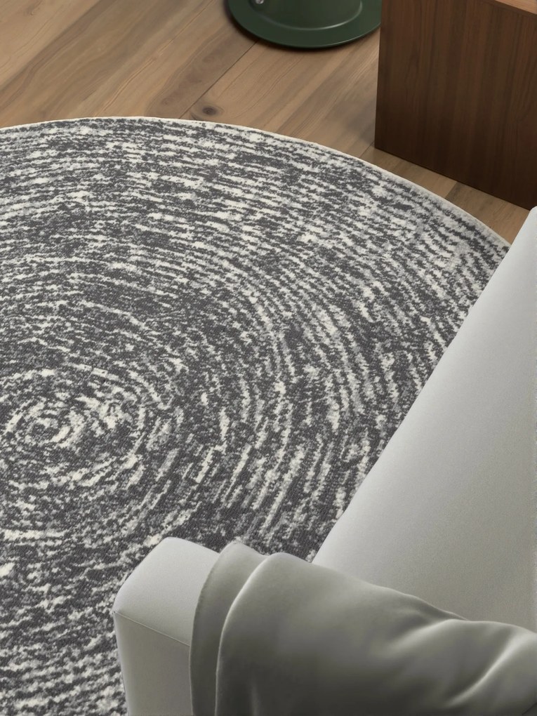 Hanse Home, Kusový koberec Gloria Cavallo 106256 Creme Grey kruh, 120x120 (průměr) kruh, šedá, chodba / předsíň