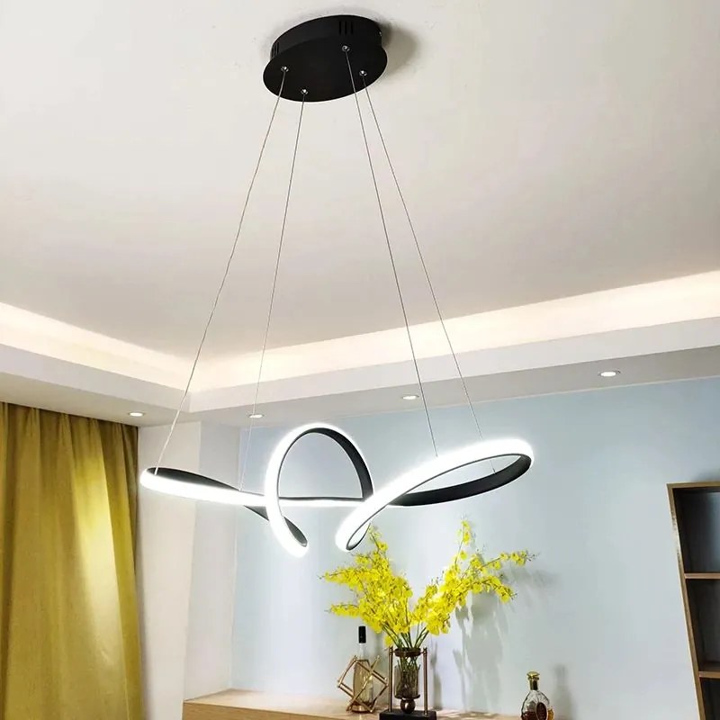 Toolight - LED závěsná lampa APP823-CP + dálkové ovládání, černá, OSW-06661