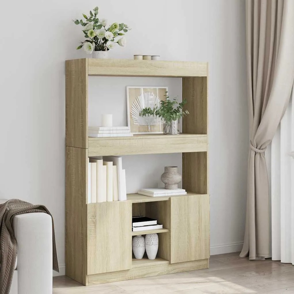 Skříň highboard dub sonoma 92 x 33 x 140 cm kompozitní dřevo 3309611
