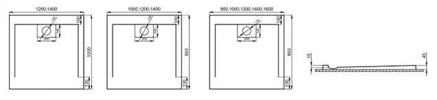 Polimat Obdélníková akrylátová sprchová vanička Vegar B 90x80 (100x80/90, 120x80/90/100, 140x80/90/100, 160x80) Barva: Černá, Rozměry (cm): 100x80