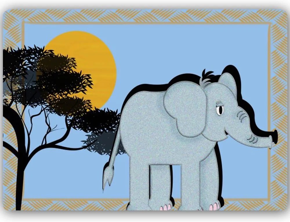 CARO Kovový obraz - African Elephant 60x40 cm