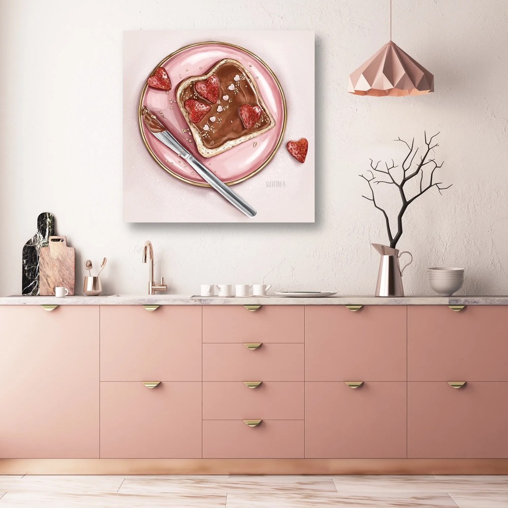 Gario Obraz na plátně Sendvič s nutellou a jahodami - Svetlana Gracheva Rozměry: 30 x 30 cm