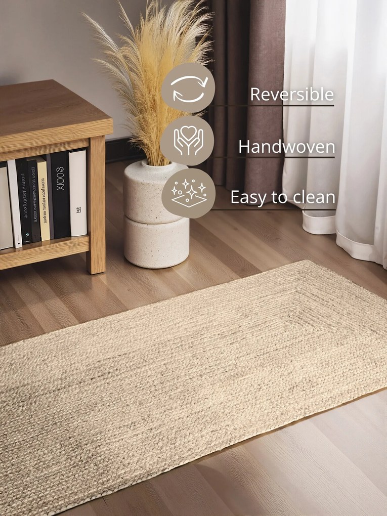 Hanse Home, Koberec běhoun Juno 106323 White, 80x200, bílá, chodba / předsíň