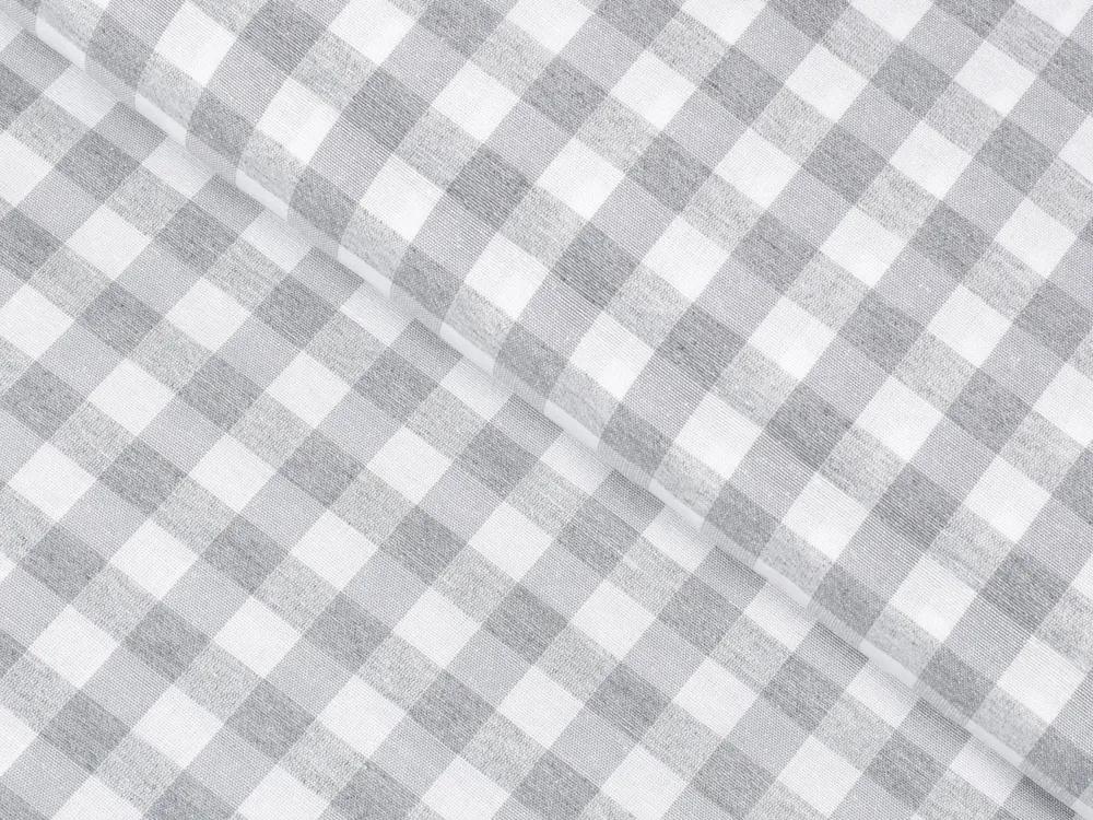 Biante Dekorační čtvercový ubrus Rebeka RE-014 Světle šedo-bílá kostka střední 110x110 cm