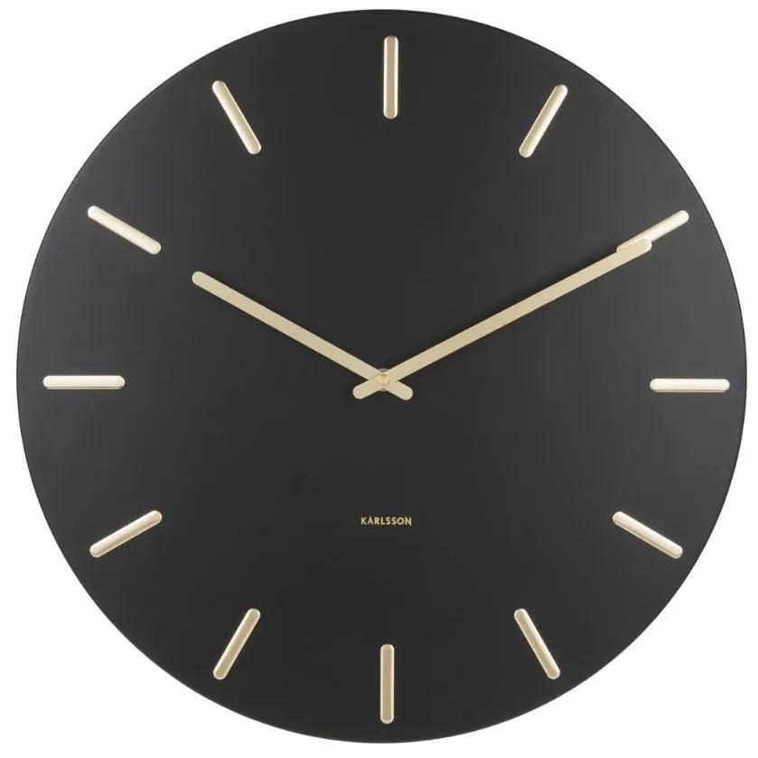 Time for home Černo zlaté nástěnné hodiny Torguen 45 cm