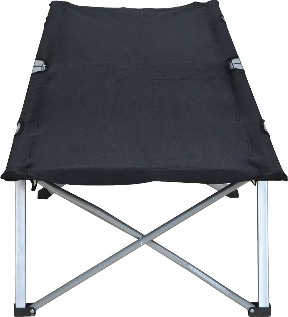 Outsunny Skládací Kempovací Postel Cot Lounger vč. Tašky 193x64x40cm (Černá) | Aosom