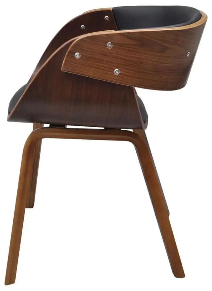 Petromila Jídelní židle 4 ks hnědé ohýbané dřevo a umělá kůže