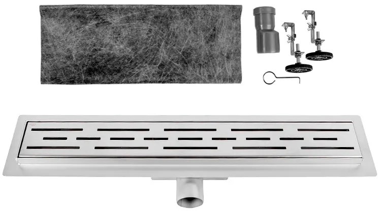BPS-koupelny Sprchový odtokový žlab DL01 CLASSIC G2 HYD-2646 50 cm, satén
