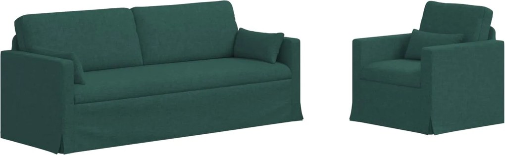 Set pohovek 2 ks Tmavě zelená textil 3407584