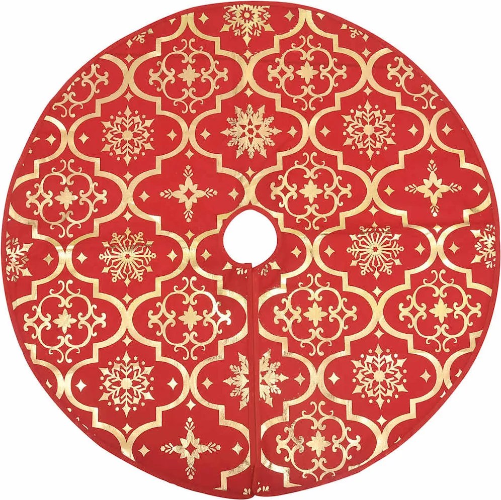 Luxusní vánoční sukně s ponožkou červená 150 cm látková 330277