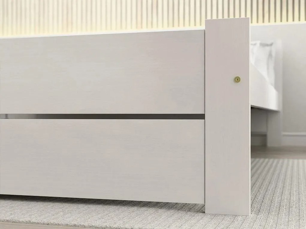 Postel IKAROS DOUBLE 80 x 200 cm, bílá Matrace: Matrace Coco Maxi 20 cm, Rošt: S laťkovým roštem
