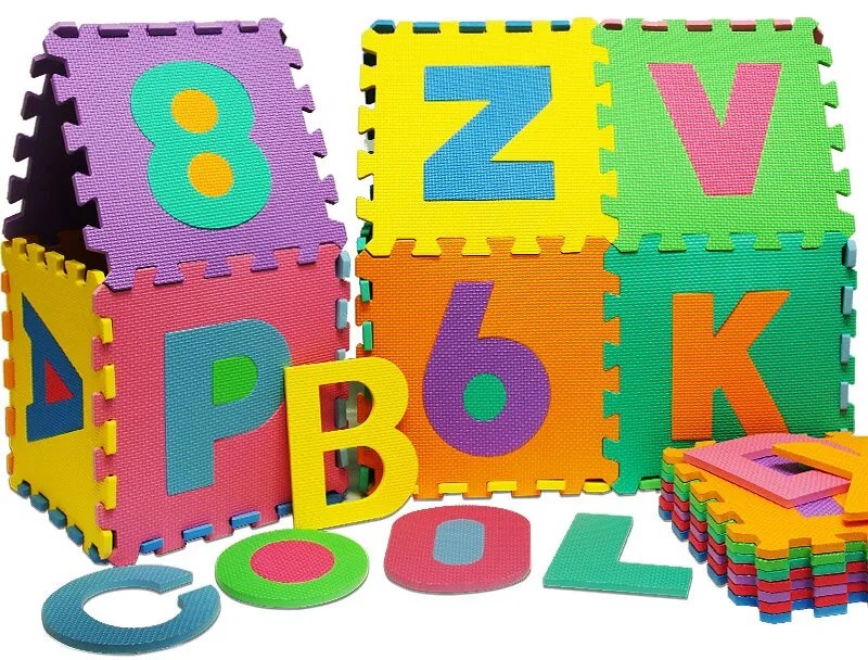 Pěnová podložka pro děti PUZZLE, 86 dílů, vícebarevná Spielwerk