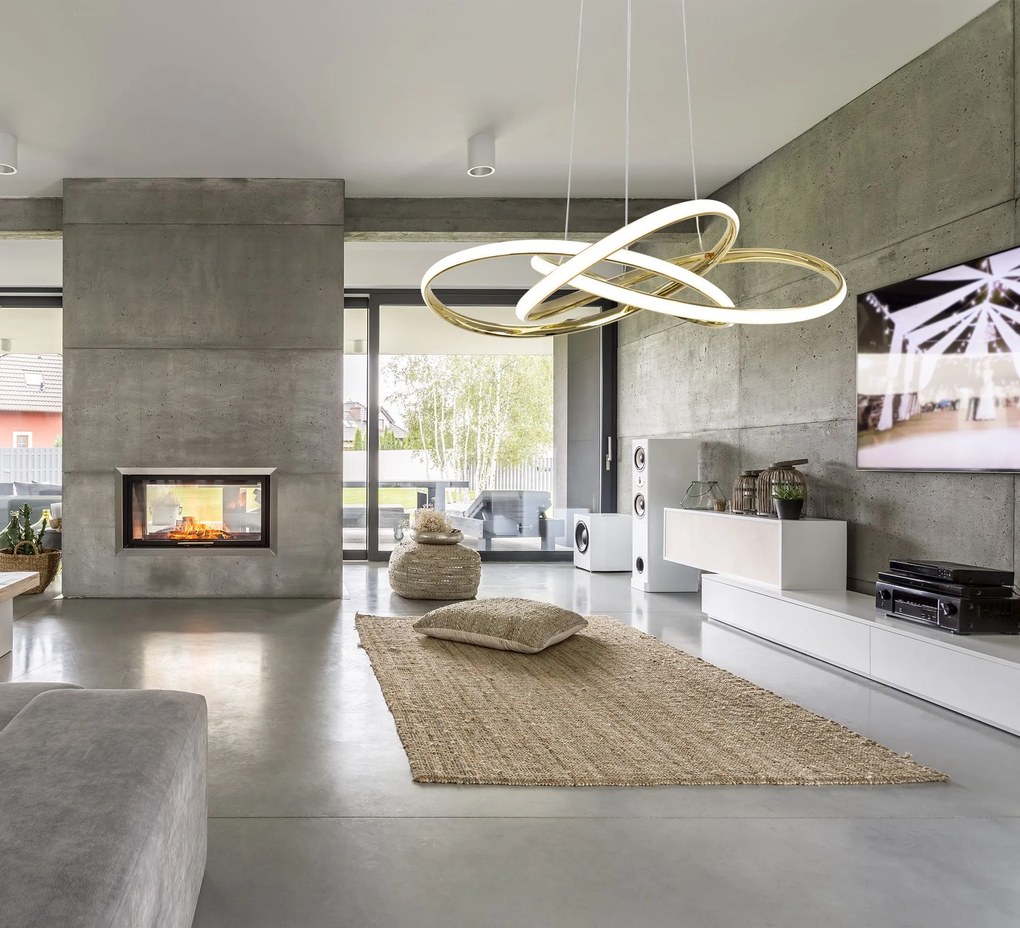 Toolight Toolight, LED zásvěsné svítidlo 60x60 40W APP815-CP + dálkové ovládání, bílá-zlatá, OSW-04026