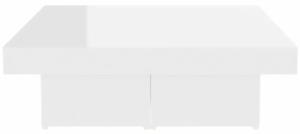 Konferenční stolek bílý vysoký lesk 90 x 90 x 28 cm dřevotříska - Default Title