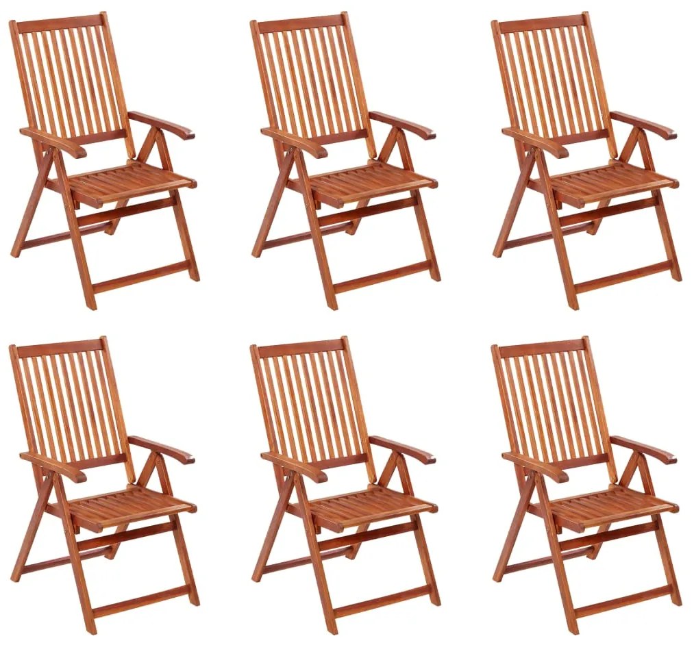 3065516 vidaXL Skládací zahradní židle 6 ks masivní akáciové dřevo