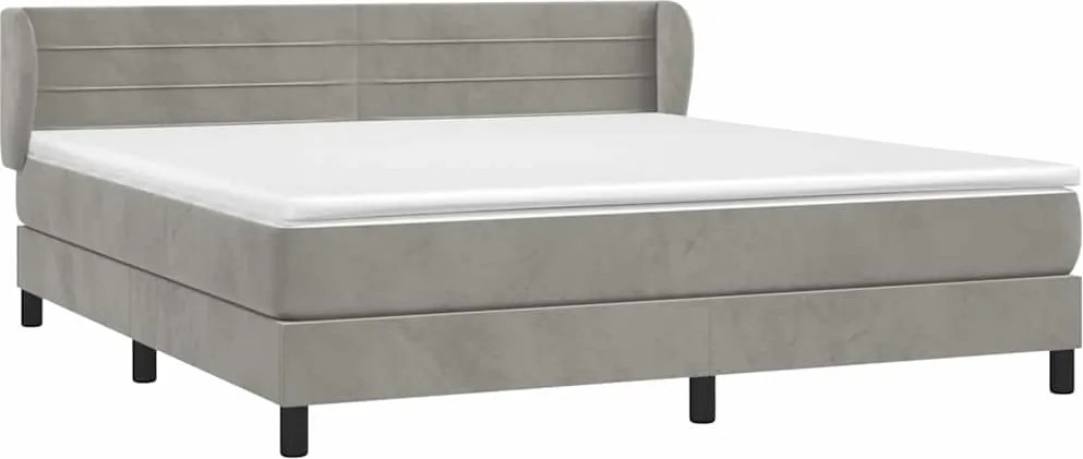 Box spring postel s matrací světle šedá 160x200 cm samet 3127559