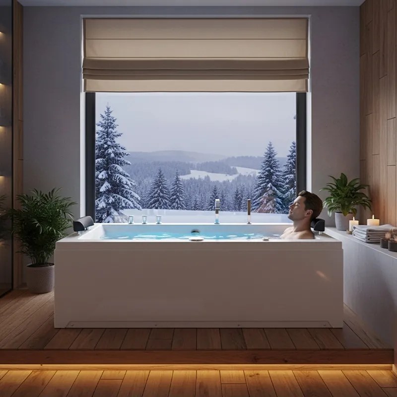 BPS-koupelny Hydromasážní vana RAMONA 640H 180x90 s ohřevem vody
