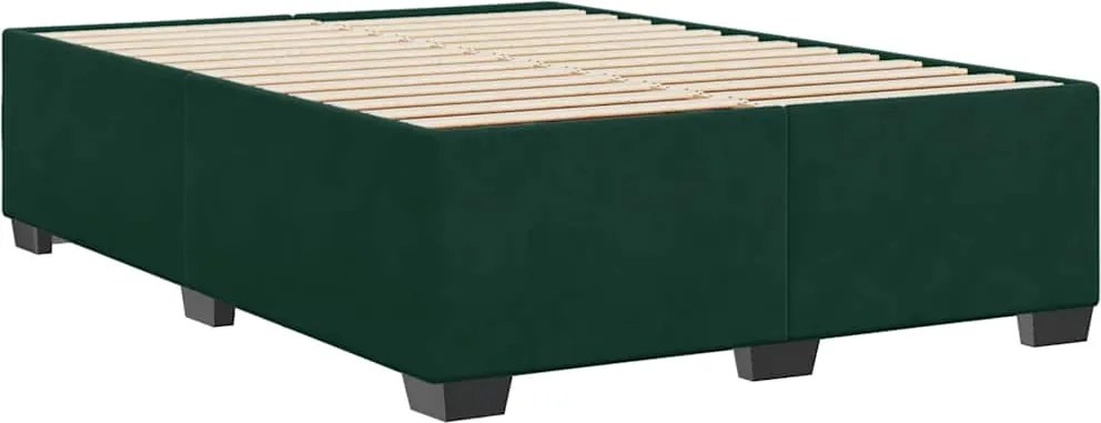 Rám postele bez matrace tmavě zelená 140 x 190 cm samet 3284634