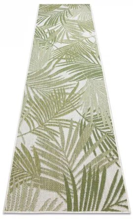 Dywany Luszczow Kusový koberec, běhoun SISAL SION palmové listy, tropický 2837 ecru / zelená Rozměr koberce: 70 x 200 cm