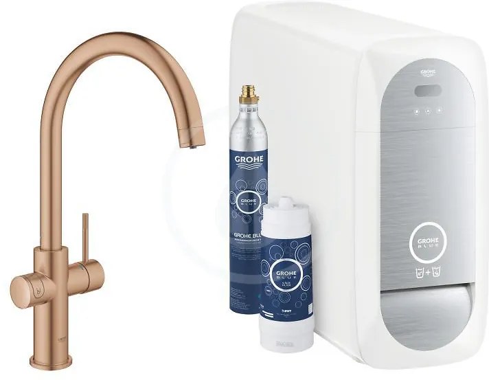 GROHE - Blue Home Dřezová baterie s chladícím zařízením a filtrací, kartáčovaný Warm Sunset 31455DL1