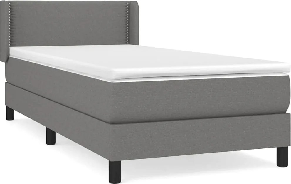 Box spring postel s matrací tmavě šedá 100 x 200 cm textil 3129610